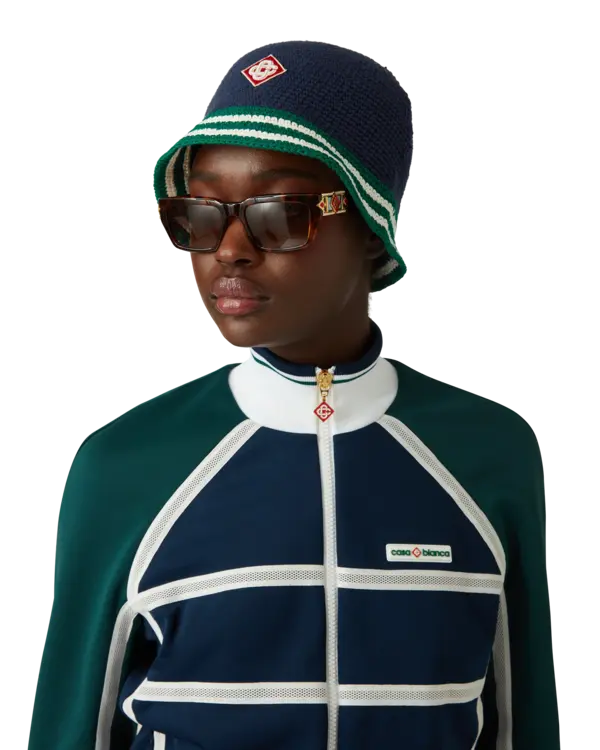 Casablanca Striped Crochet Bucket Hat
