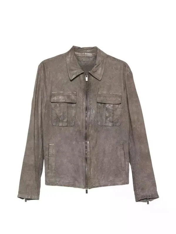 SALVATORE SANTORO Leather Zip-up Jacket