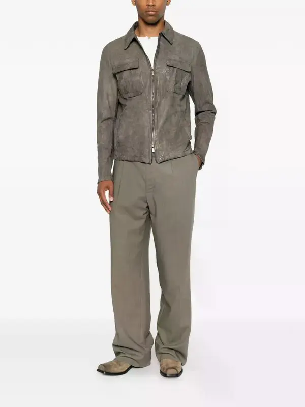 SALVATORE SANTORO Leather Zip-up Jacket