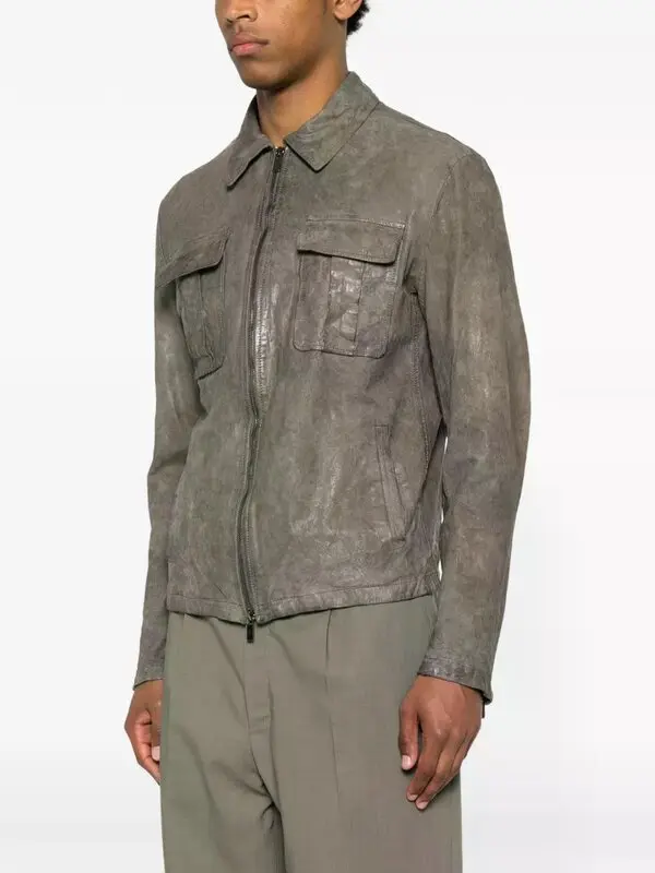 SALVATORE SANTORO Leather Zip-up Jacket