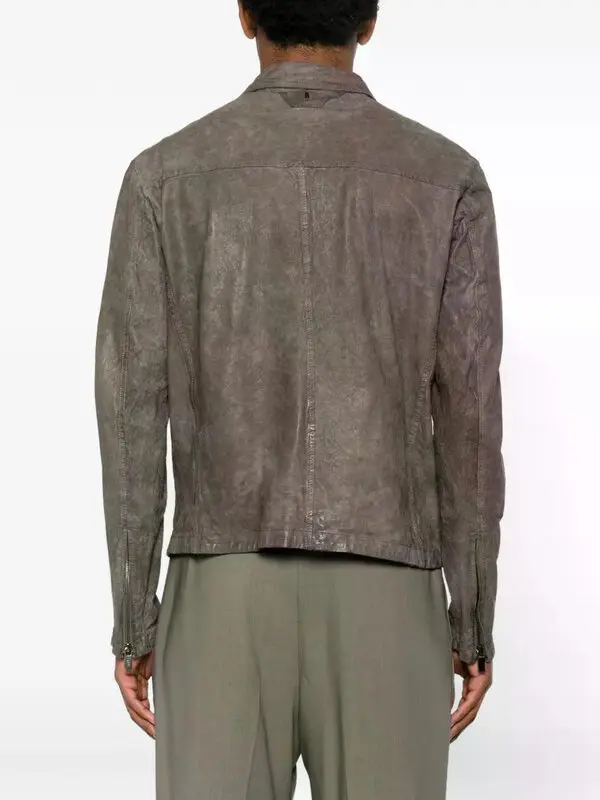 SALVATORE SANTORO Leather Zip-up Jacket