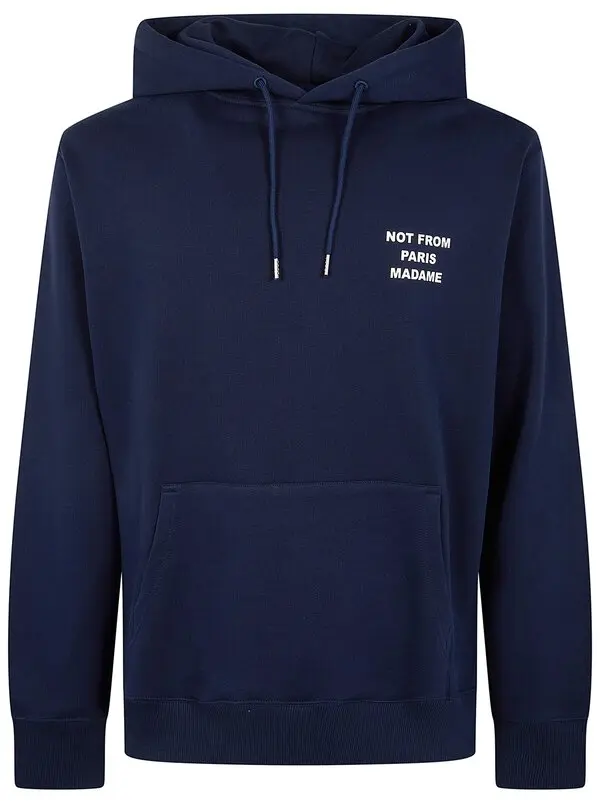 Drole De Monsieur Bold Slogan Hoodie - Blue