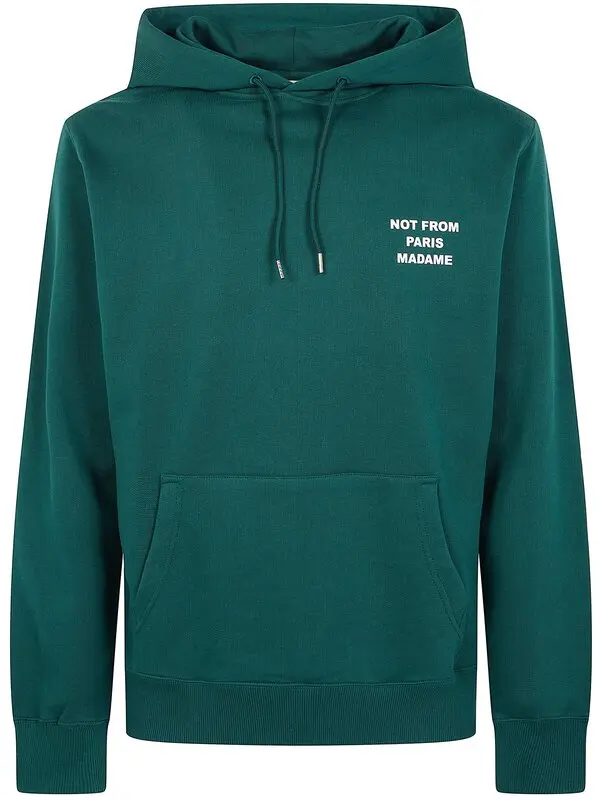 Drole De Monsieur Printed Cotton Hoodie - Green