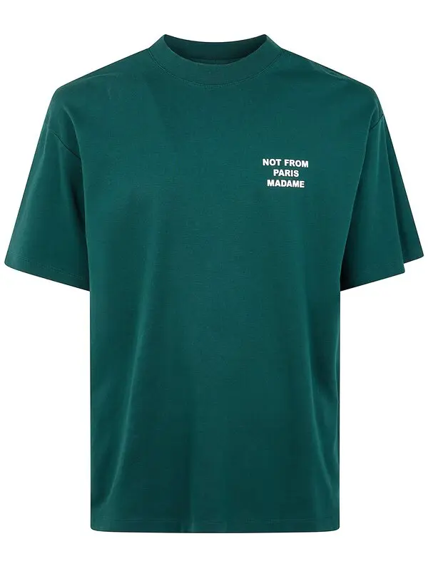 Drole De Monsieur T-shirt Bold Slogan - Green