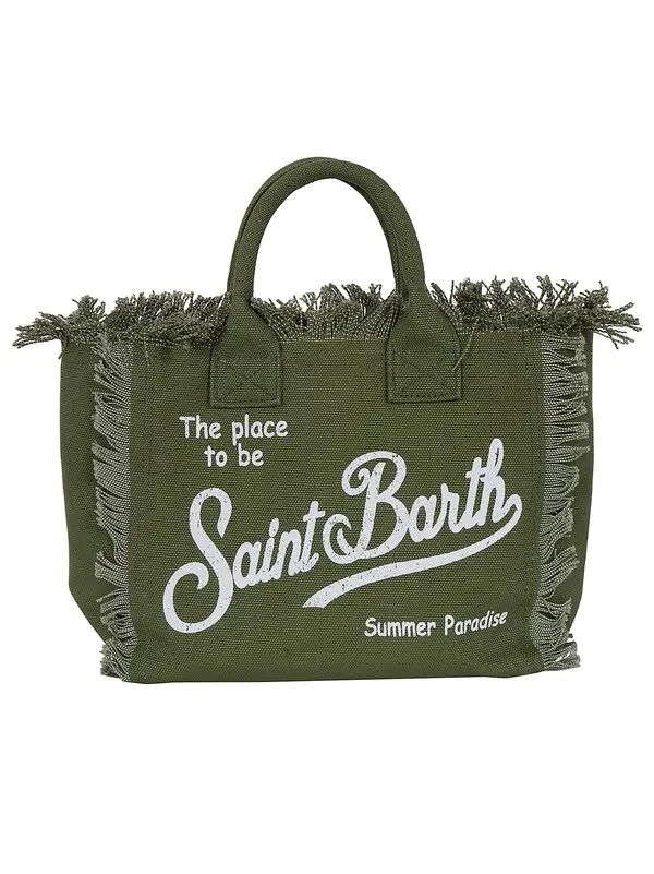 MC2 SAINT BARTH Tote Bag With Fringe Detail - Green