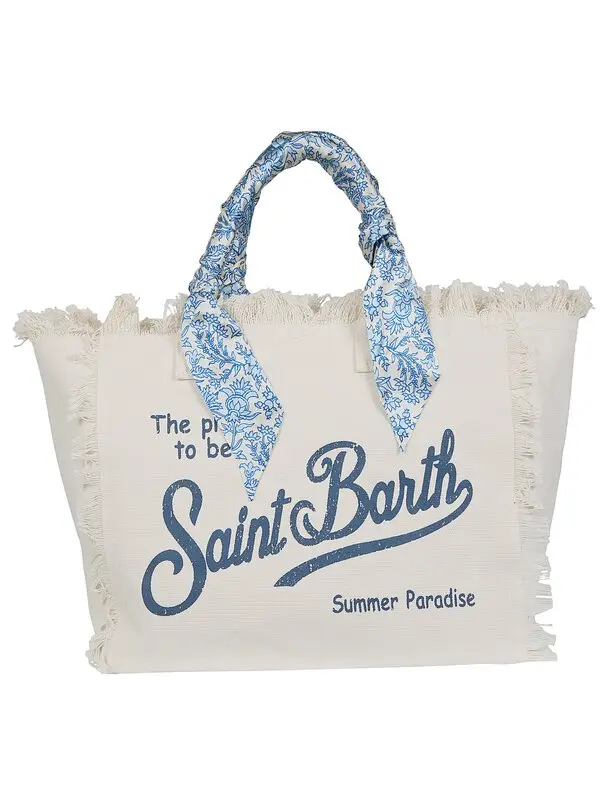 MC2 SAINT BARTH Foulard Print Tote Bag - White