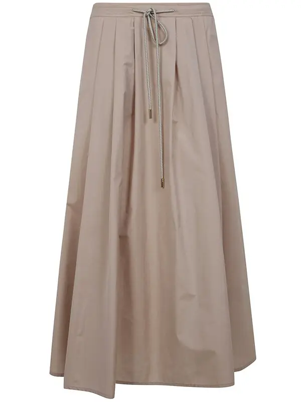 Seventy Taffeta High-waisted Skirt - Beige