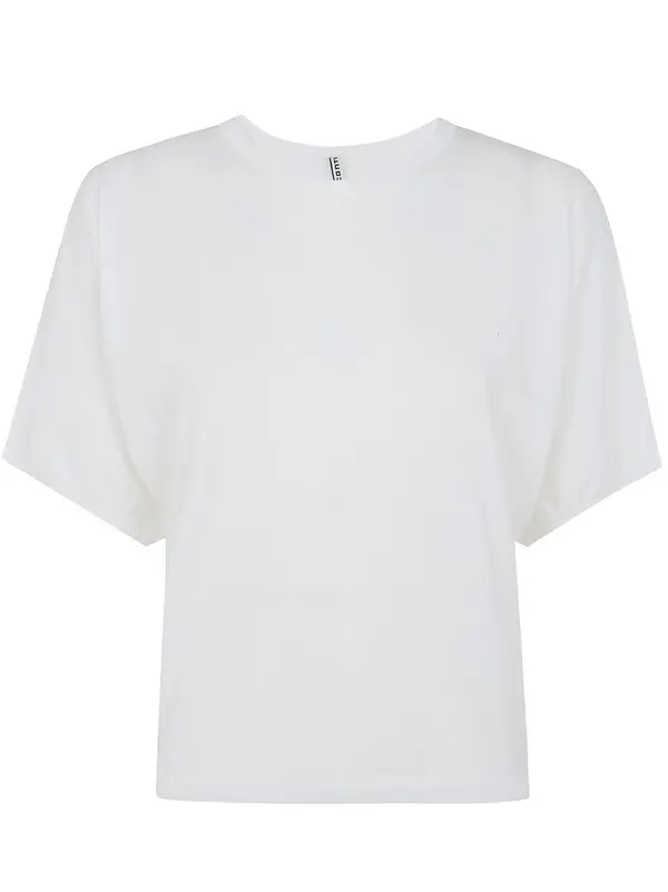Liviana Conti Cotton Round Neck Short Sleeve T-shirt - White