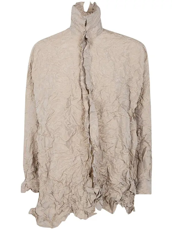 DANIELA GREGIS Oversized Crinkled Silk Shirt