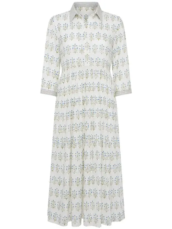 UPAVITA Midi Dress With Short Sleeves And Floral Print