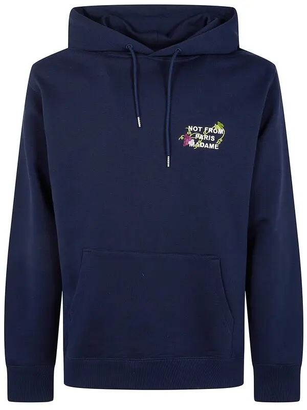Drole De Monsieur Embroidered Logo Hoodie - Blue
