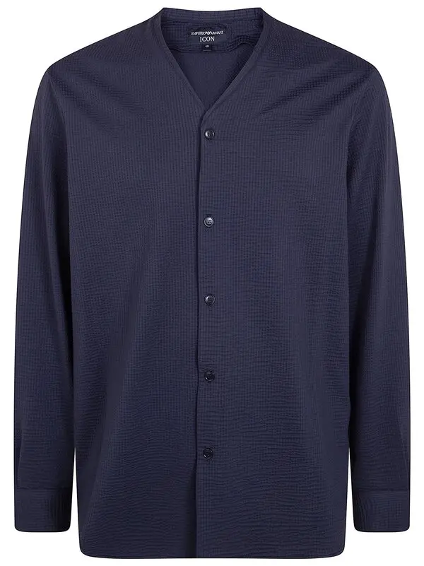 EMPORIO ARMANI SUSTAINABLE Emporio Armani Long Sleeve Textured Button-down Shirt