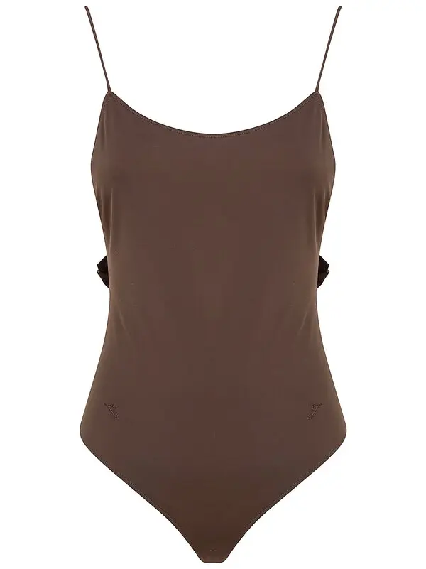Jacquemus Le Maillot Cabana" V-neck One-piece Swimsuit - Brown