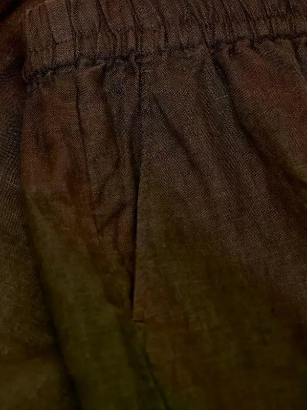Closed Dark Linen Drawstring Shorts