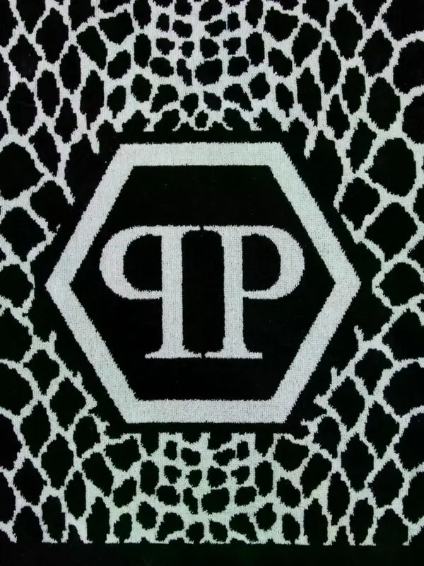 Philipp Plein Logo-print Beach Towel - Black