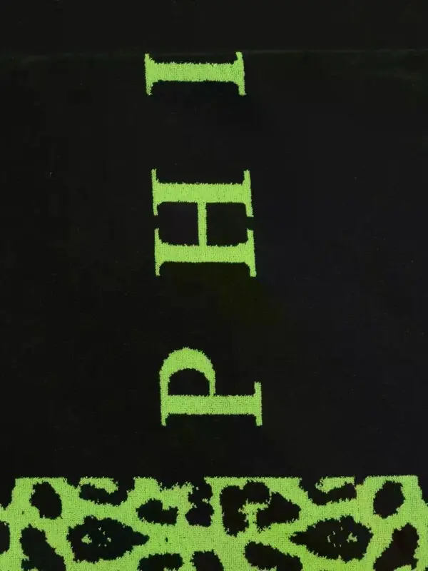Philipp Plein Leopard-print Beach Towel - Black