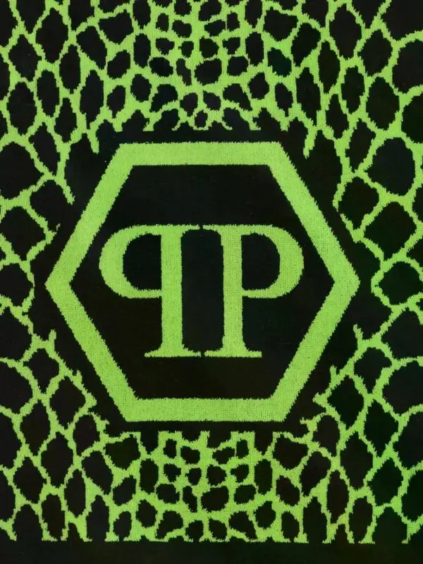 Philipp Plein Python-print Hexagon-logo Beach Towel