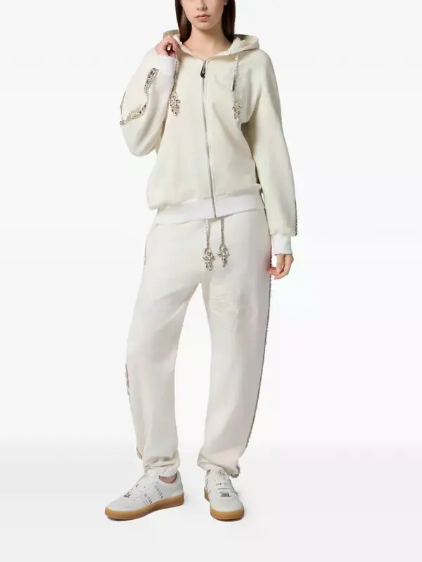 Philipp Plein Zip-up Hoodie With Crystal Embellishments