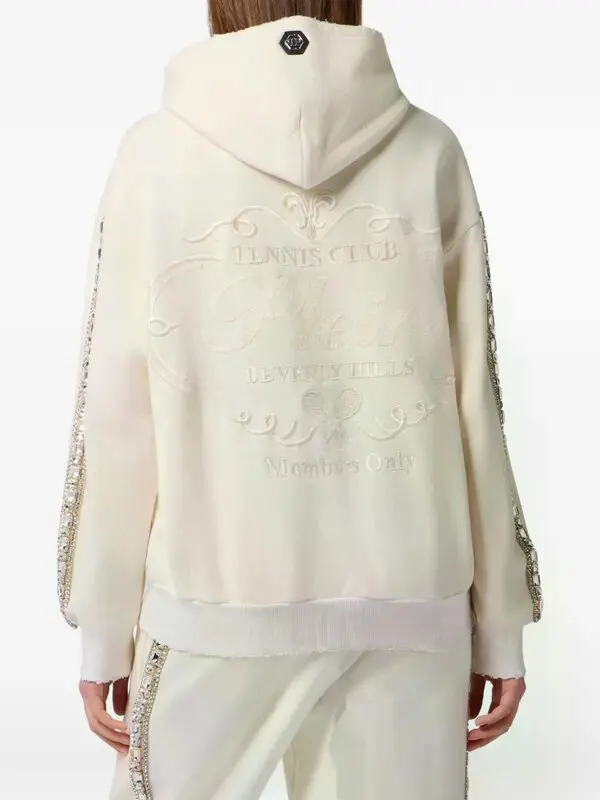Philipp Plein Zip-up Hoodie With Crystal Embellishments