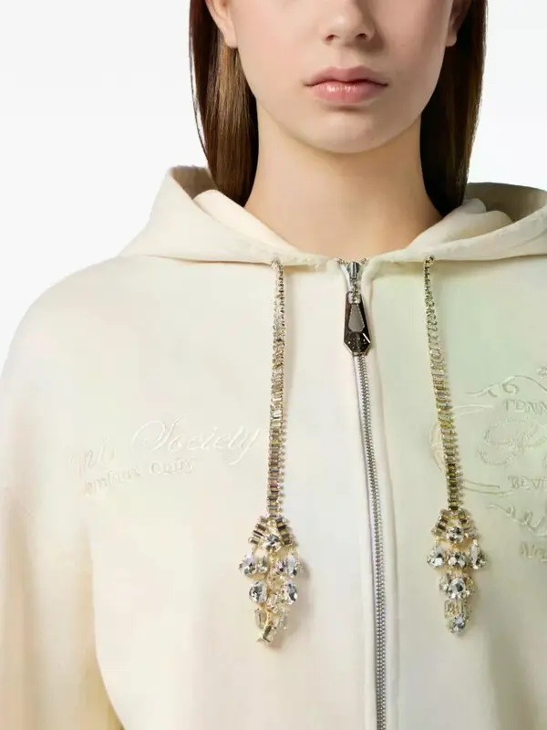Philipp Plein Zip-up Hoodie With Crystal Embellishments
