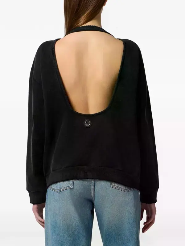 Philipp Plein Open-back Embellished Sweatshirt