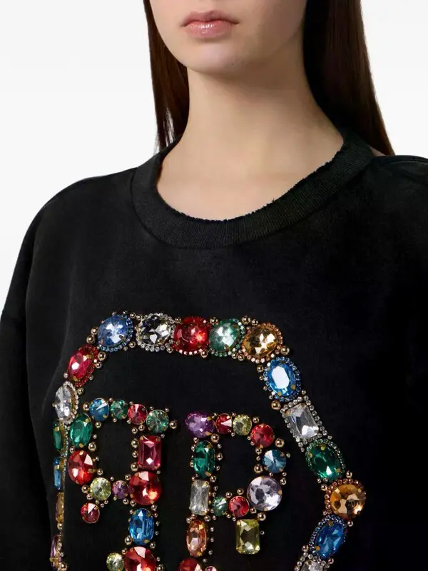 Philipp Plein Open-back Embellished Sweatshirt