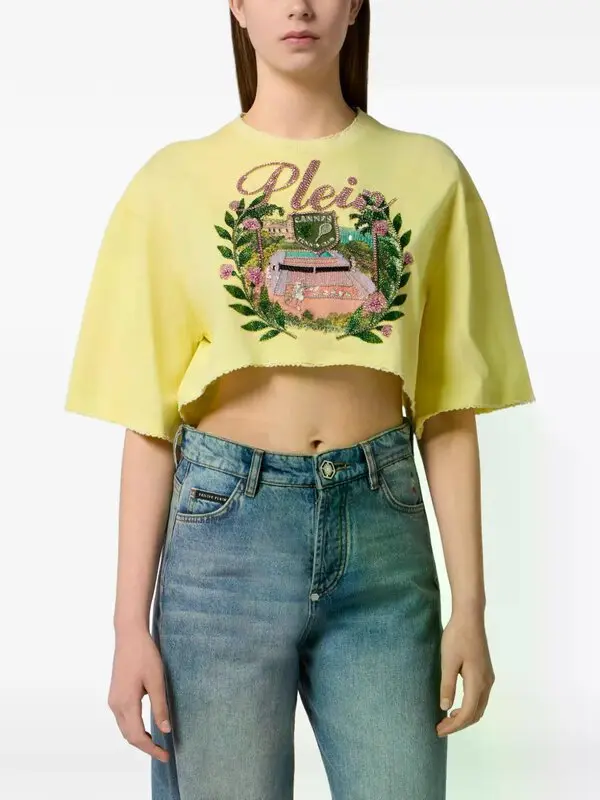 Philipp Plein Embellished Crop Top