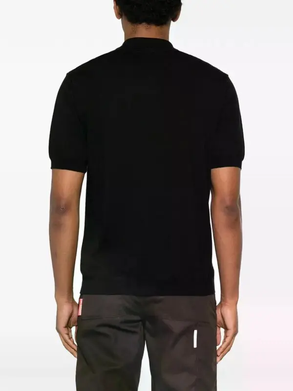 C.P. COMPANY Boston Logo-patch Knitted Polo Shirt