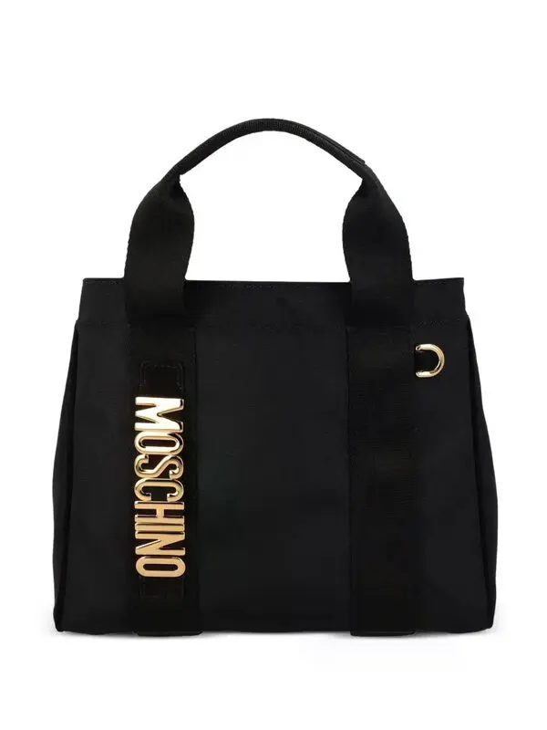 Moschino Plaque Tote Bag - Black