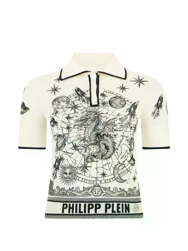 Philipp Plein Zodiac Print Polo Shirt