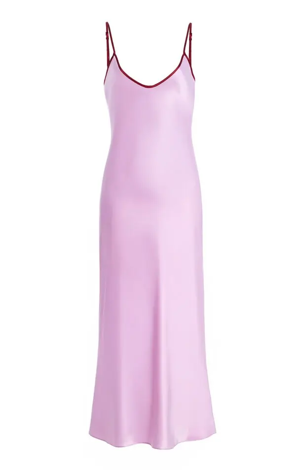 Comme Si Silk Bias Slip Dress - Pink