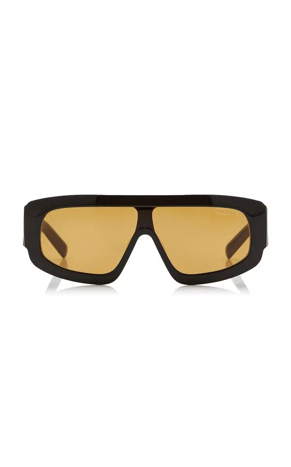 Prada Oversized Mask Frame Sunglasses - Brown