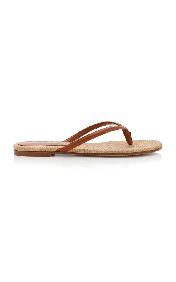 GIANVITO ROSSI Calypso Leather Thong Sandals - Brown