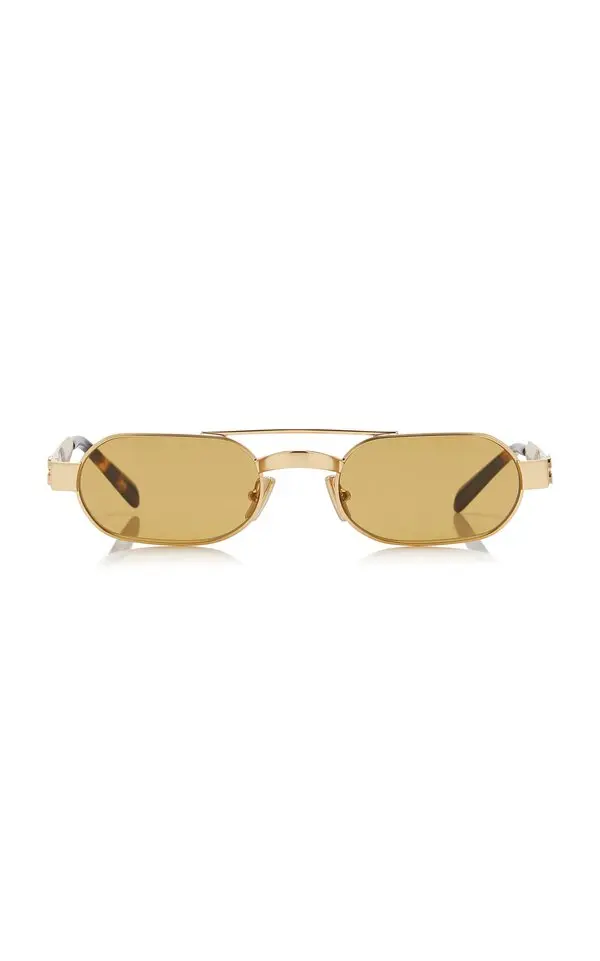 Miu Miu Aviator Frame Metal Sunglasses - Brown