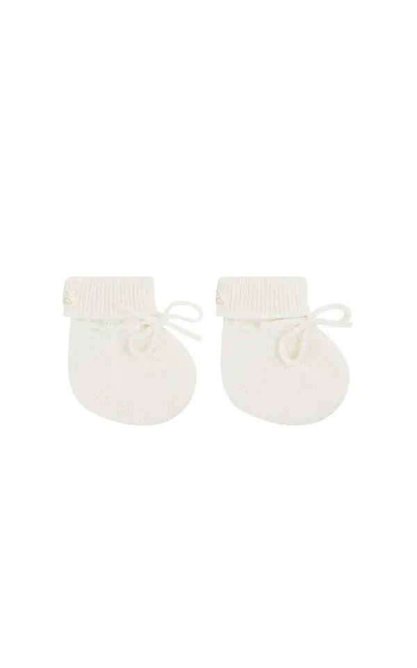 MARIE-CHANTAL Cashmere Booties With Embroidered Angel Wings - Ivory