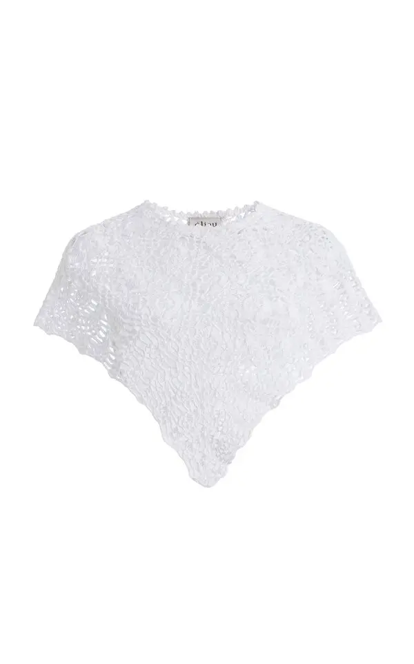 Éliou Carmen Crochet Poncho - White
