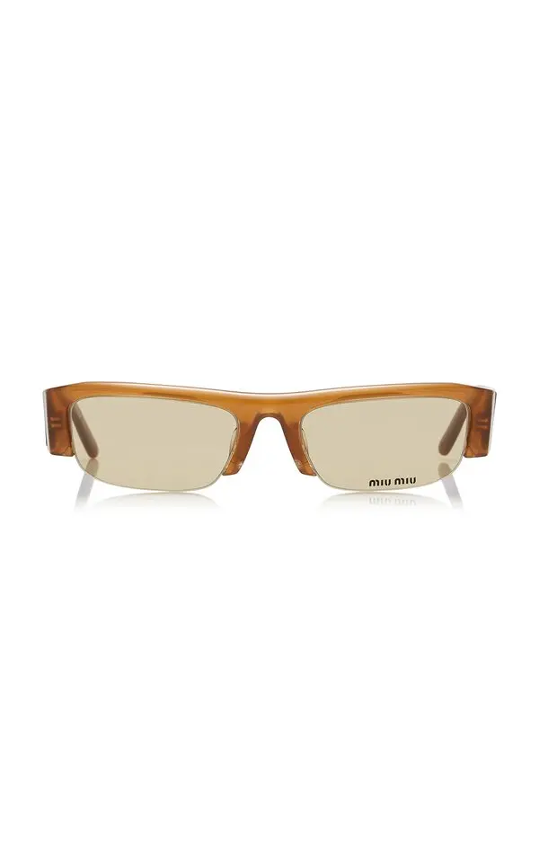 Miu Miu Square Frame Acetate Sunglasses - Brown