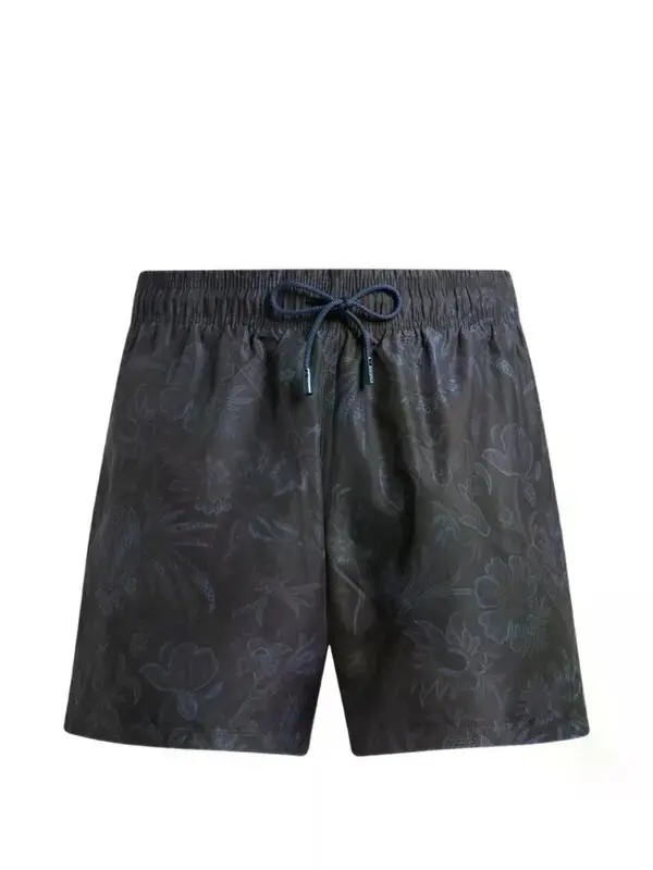 Etro Floral Print Swim Shorts - Blue