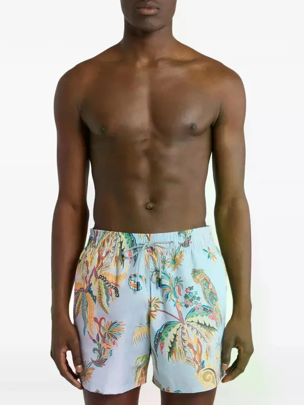 Etro Palm Tree-print Swim Shorts