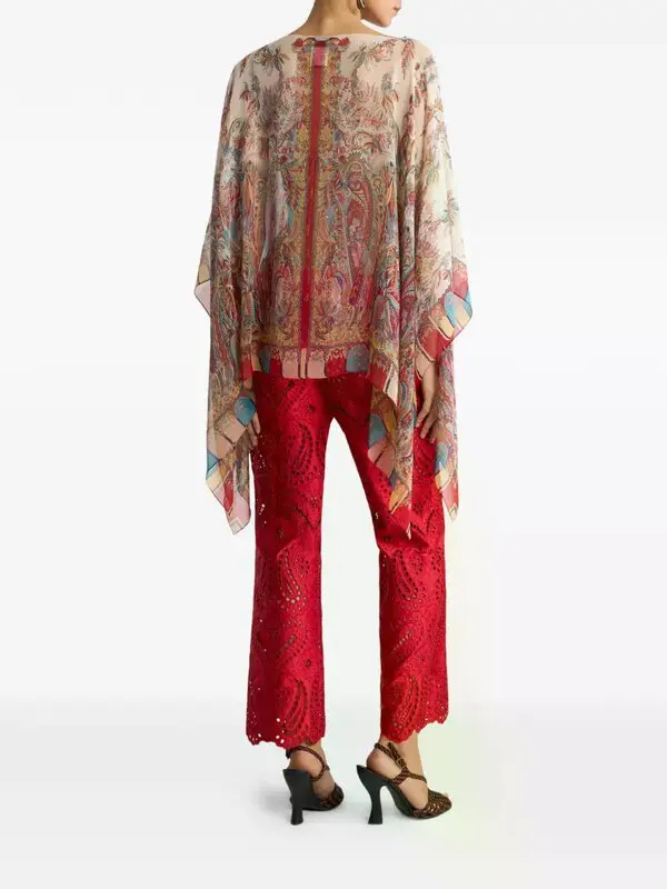 Etro Paisley Silk Poncho
