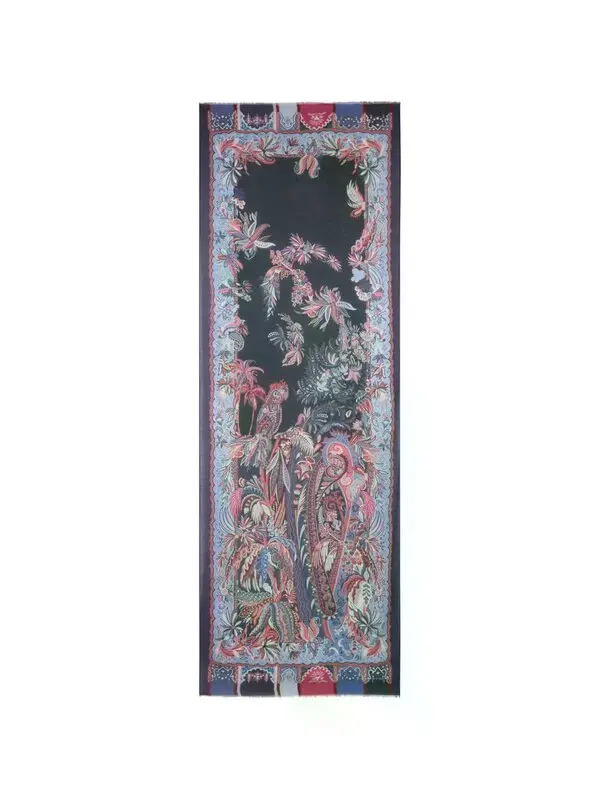 Etro Parrot-print Scarf - Blue