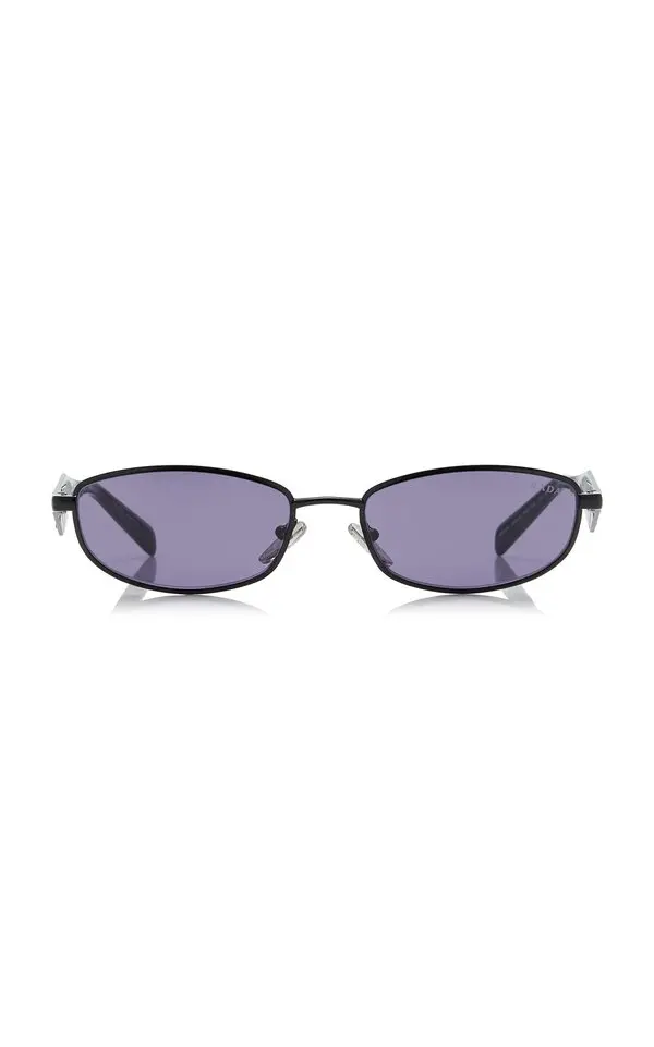 Prada Acetate And Metal Oval Frame Sunglasses - Black