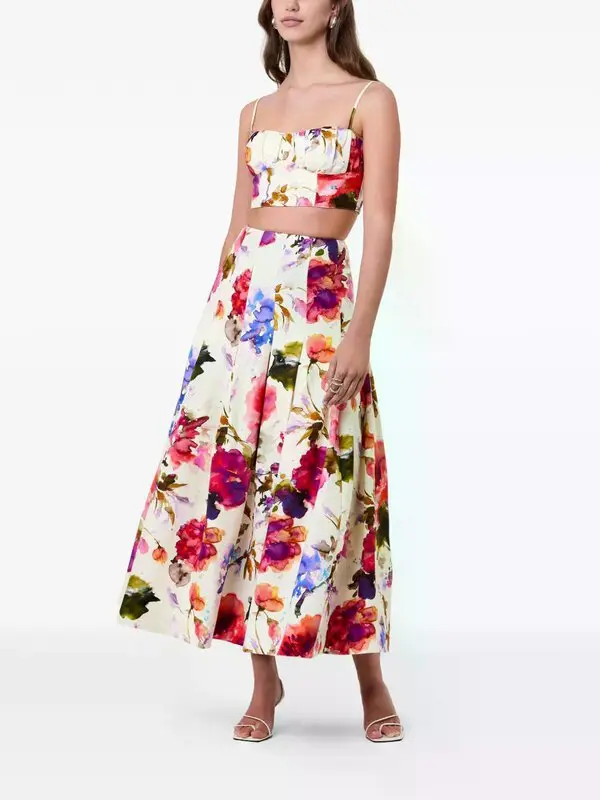 NICHOLAS Floral Print Cropped Top