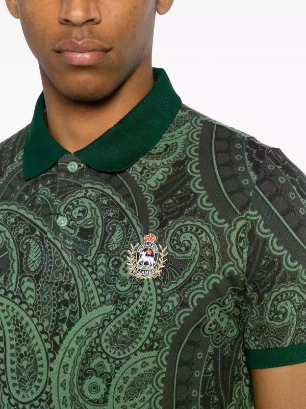 JOHNNY LAMBS Paisley-print Polo Shirt