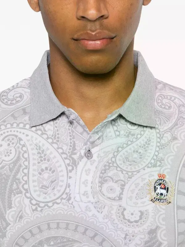 JOHNNY LAMBS Paisley-pattern Polo Shirt