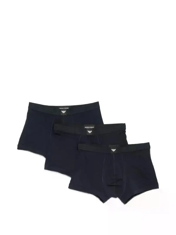 Emporio Armani Logo-patch Boxer Briefs - Blue