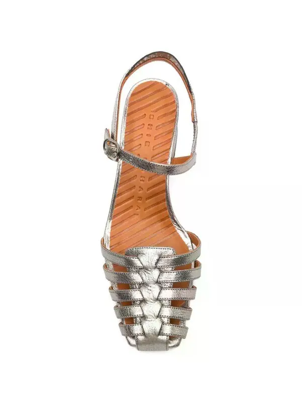 Chie Mihara Voku Metallic Cage Sandals - Silver
