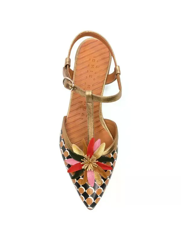 Chie Mihara Heleni Floral-appliqué T-bar Pumps
