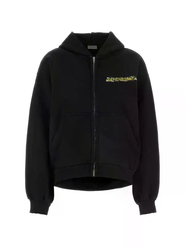 Balenciaga Cocoon Logo-print Zip-up Hoodie