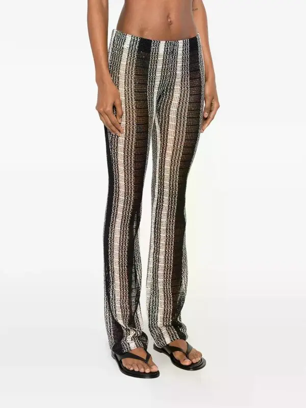 Missoni Crochet-knit Striped Trousers - Black